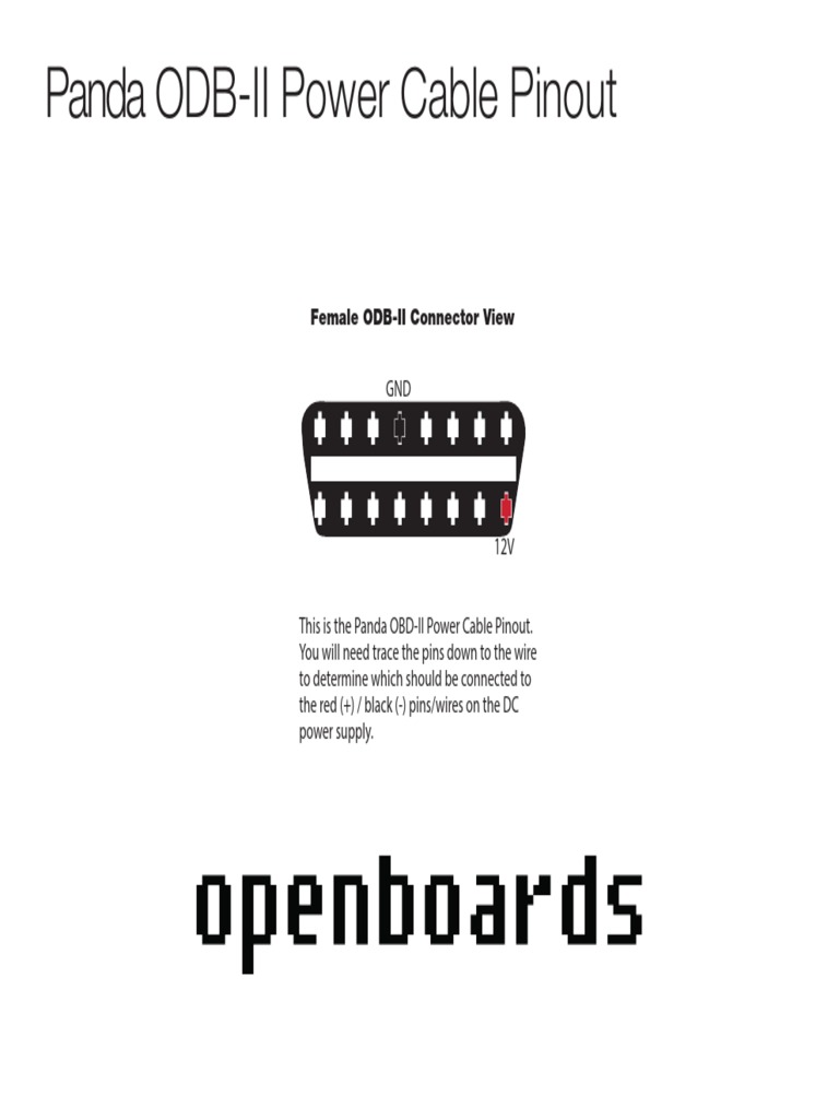 Panda ODB II Power Cable Pinout | PDF