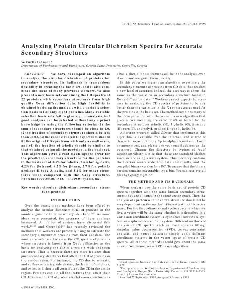 Analyzing Protein Circular Dichroism Spectra For Accurate Secondary ...