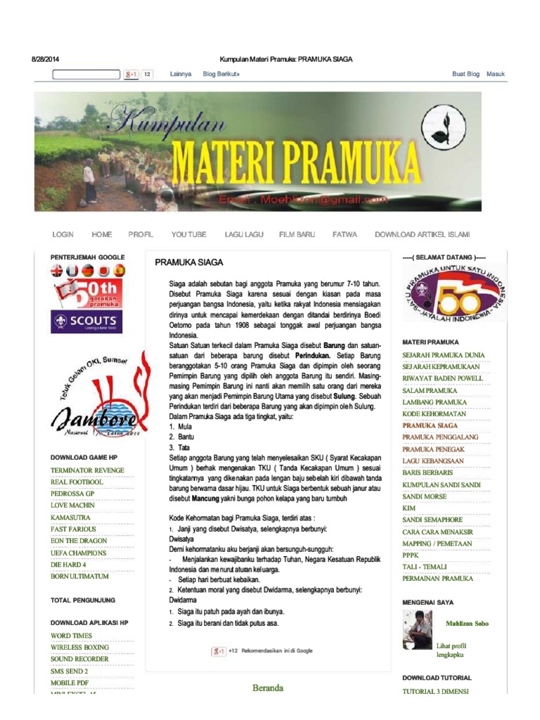 Tips Kumpulan Materi Pramuka-Pramuka-Siaga | PDF