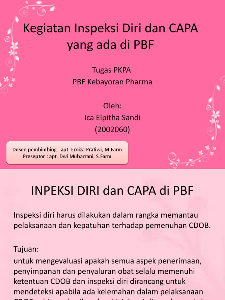 PBF Inspeksi Diri | PDF