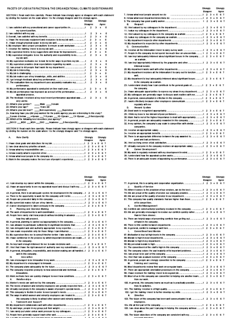 Study Questionnaire | PDF | Performance Appraisal | Job Satisfaction