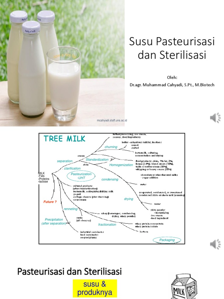 Susu Pasteurisasi Dan Sterilisasi: Oleh: DR - Agr. Muhammad Cahyadi, S ...