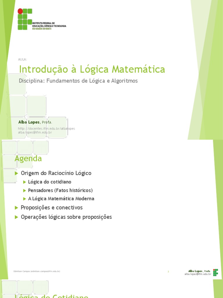 Aula 01 Introducao A Logica Matematica | PDF | Lógica matemática | Lógica