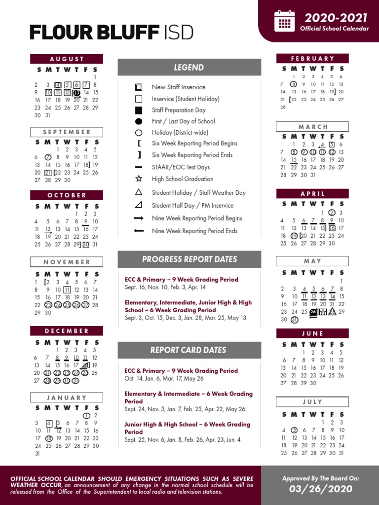 2020-2021 Calendar Final 492020 | PDF | Schools | Educational Institutions