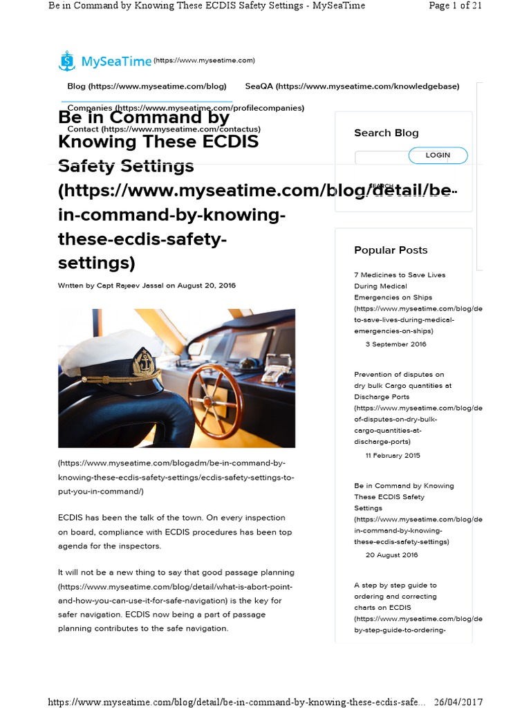 Be in Command by Knowing These ECDIS Safety Settings In-Command-By ...