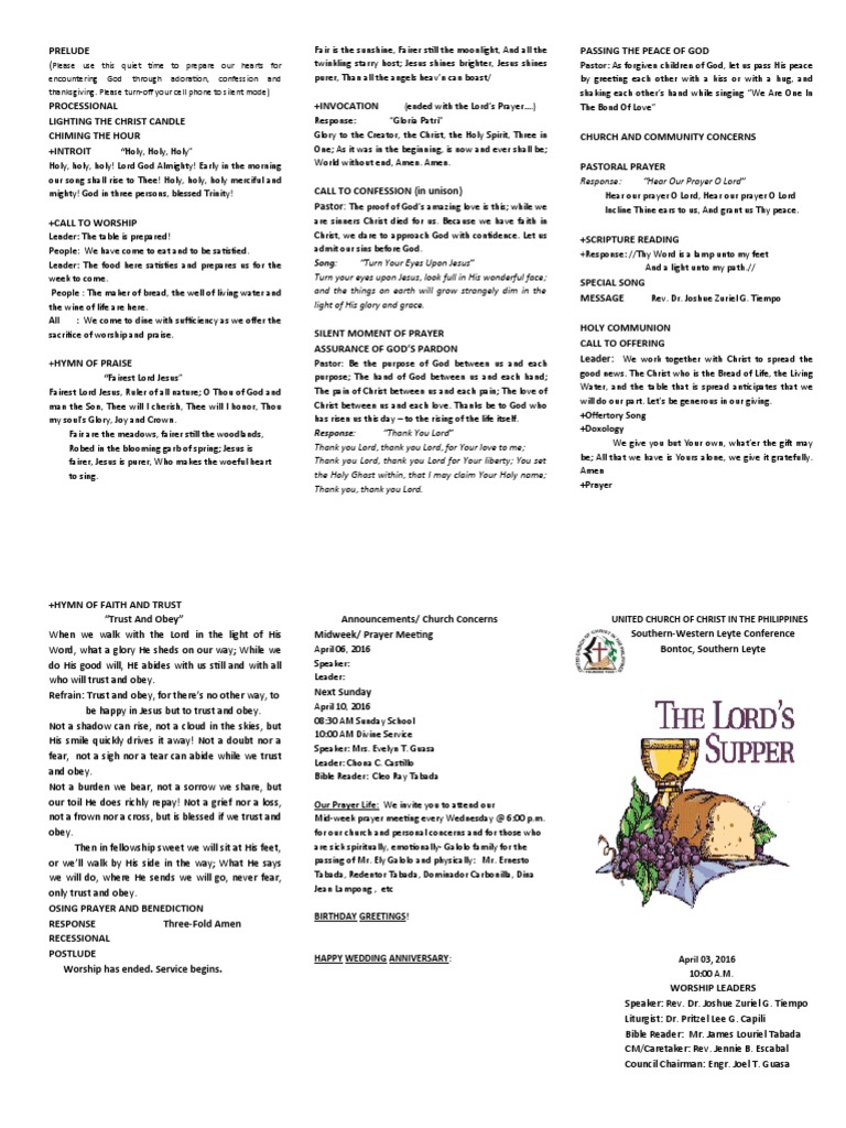 Uccp Liturgy | PDF | Jesus | Sacrifice