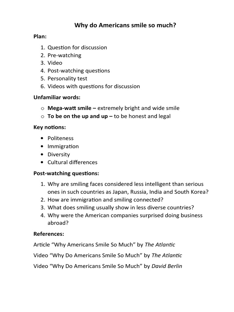 Understanding American Smiling Culture | PDF | Career & Growth | Business