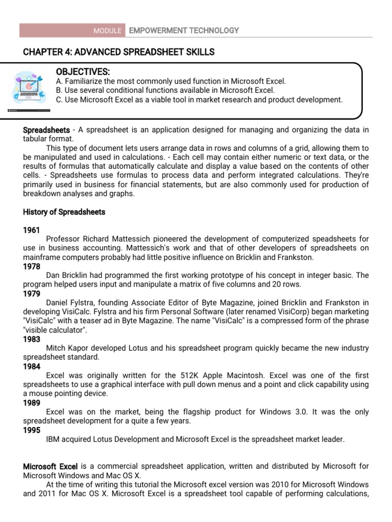 Advanced Excel Skills Guide | PDF