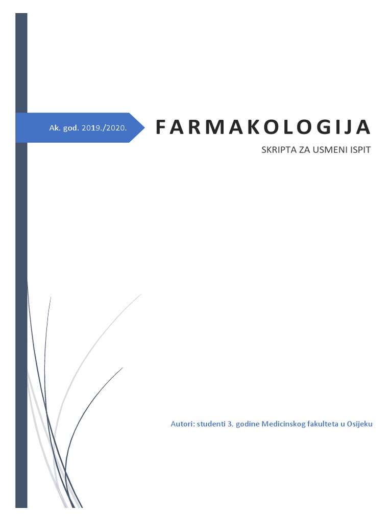 Farmakologija - Skripta Za Usmeni Ispit | PDF