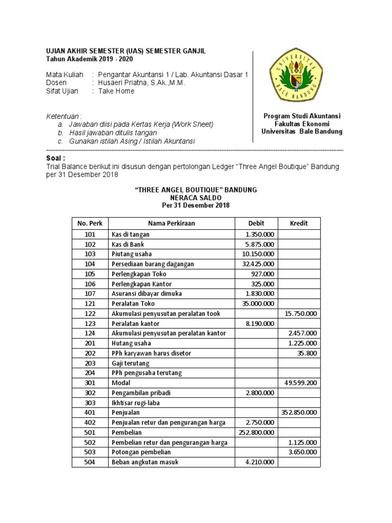 Soal UAS Akuntansi | PDF