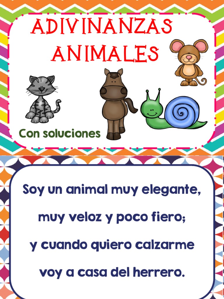 Colección de Adivinanzas de Animales Con Soluciones Listas para ...