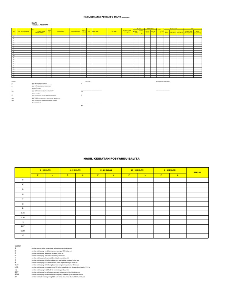 FORM Kegiatan Posyandu | PDF