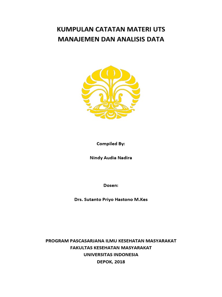 (UTS) Catatan Manajemen Analisis Data | PDF