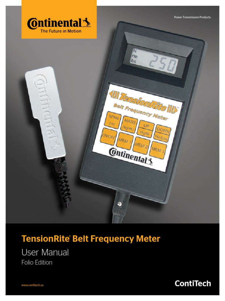 Tensionrite Belt Frequency Meter: User Manual | PDF | Belt (Mechanical ...