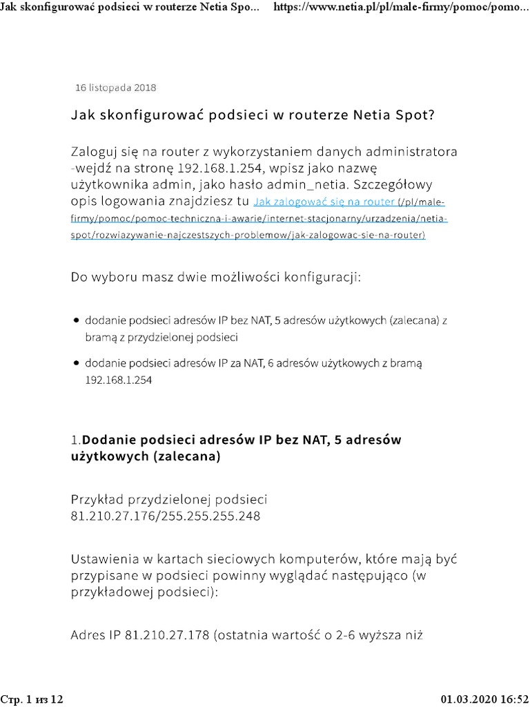 Config Netia Spot | PDF