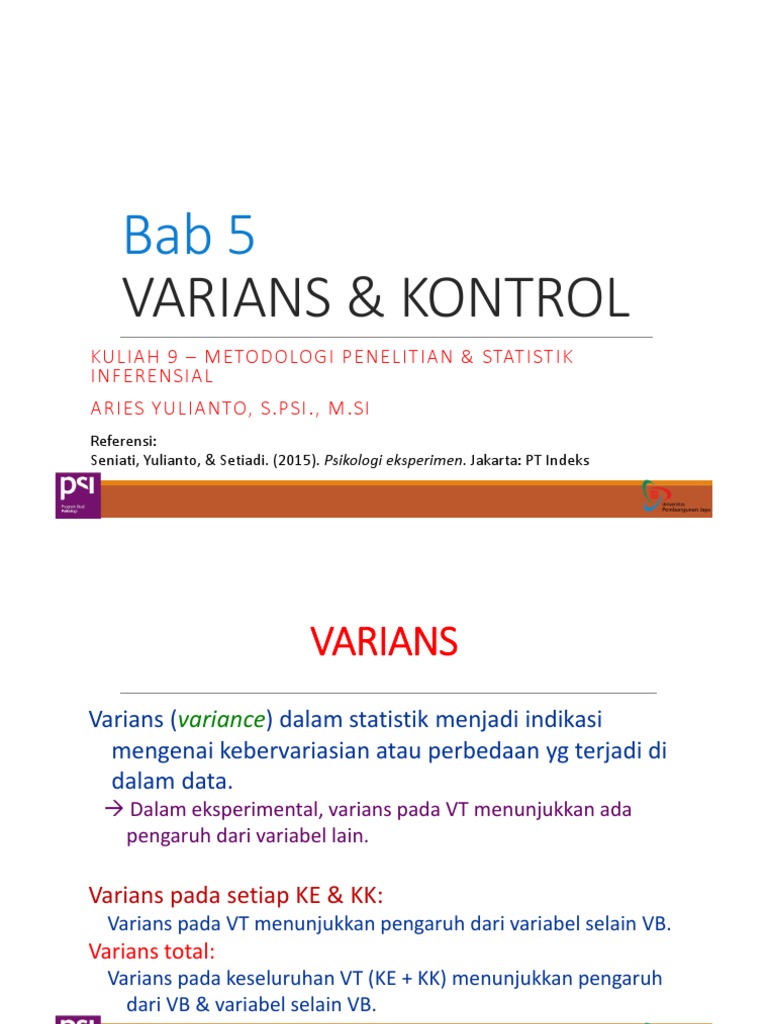 Varians & Kontrol dalam Penelitian Eksperimental | PDF
