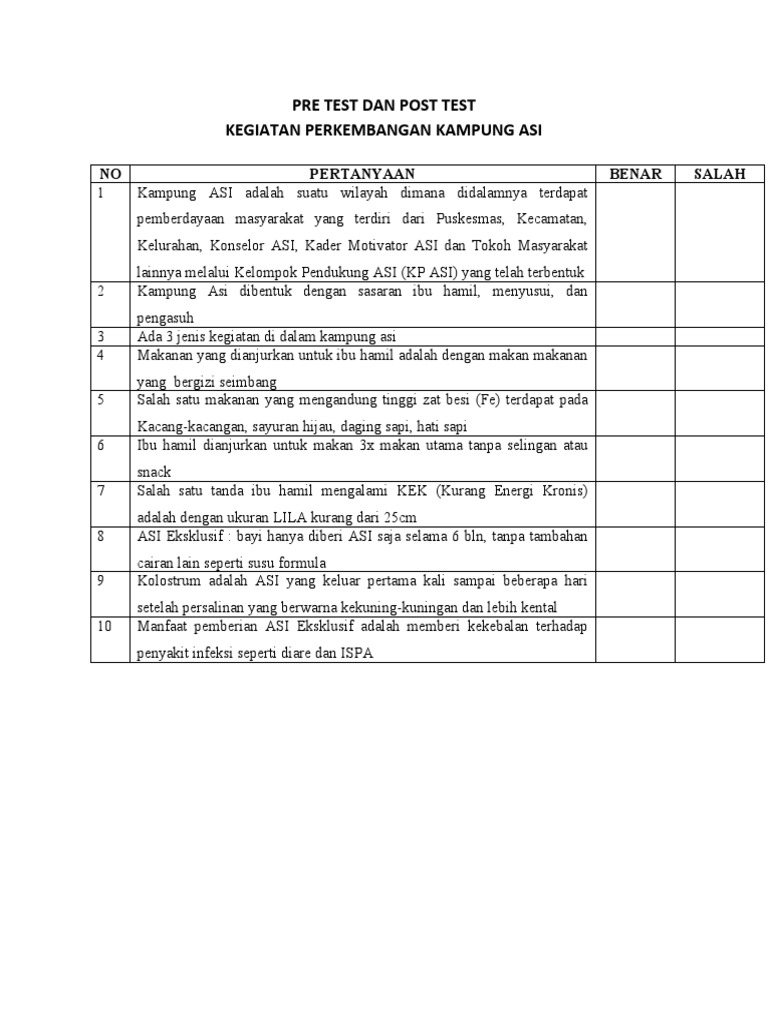Pre Test Dan Post Test | PDF