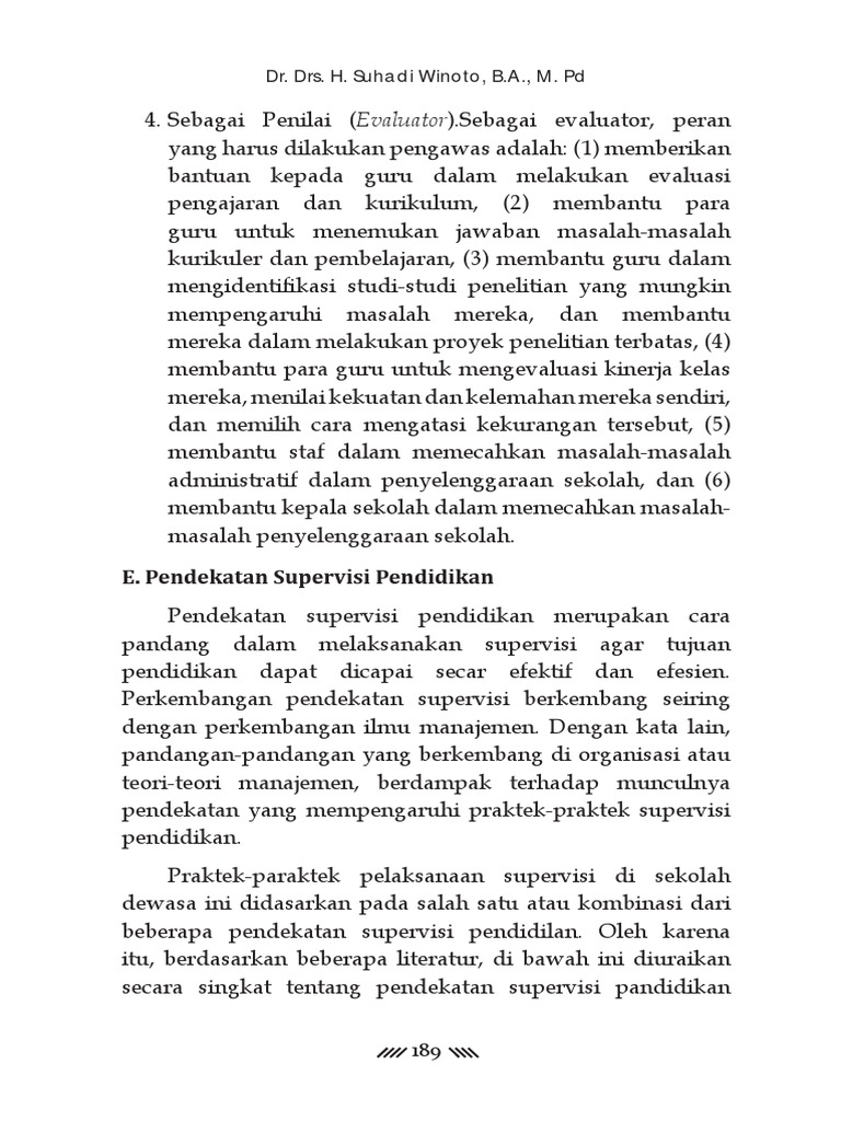 Konsep Supervisi Pendidikan Bagian 2 | PDF | Karier & Perkembangan