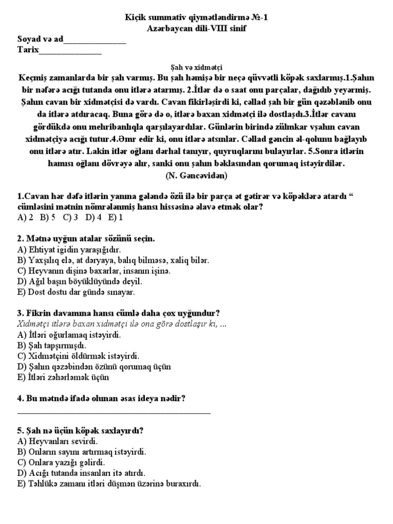 8 Az Dili KSQ 1,2,3,4,5,6,7 BSQ 1,2 | PDF