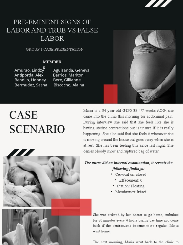 Pre-Eminent Signs of Labor and True Vs False Labor: Group 1 Case ...
