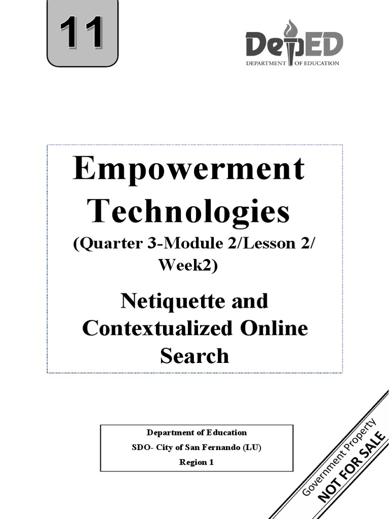Empowerment Technologies: Netiquette and Contextualized Online Search | PDF | Malware | Computer ...