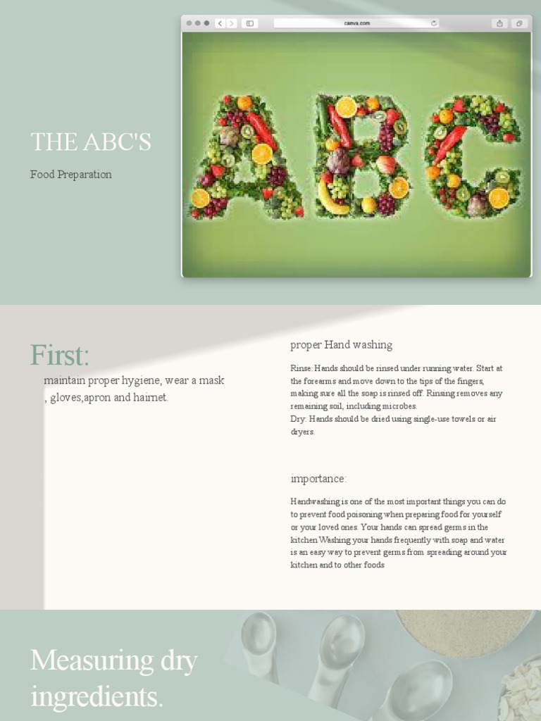 ABC's Food Preparation | PDF | Vegetables | Potato