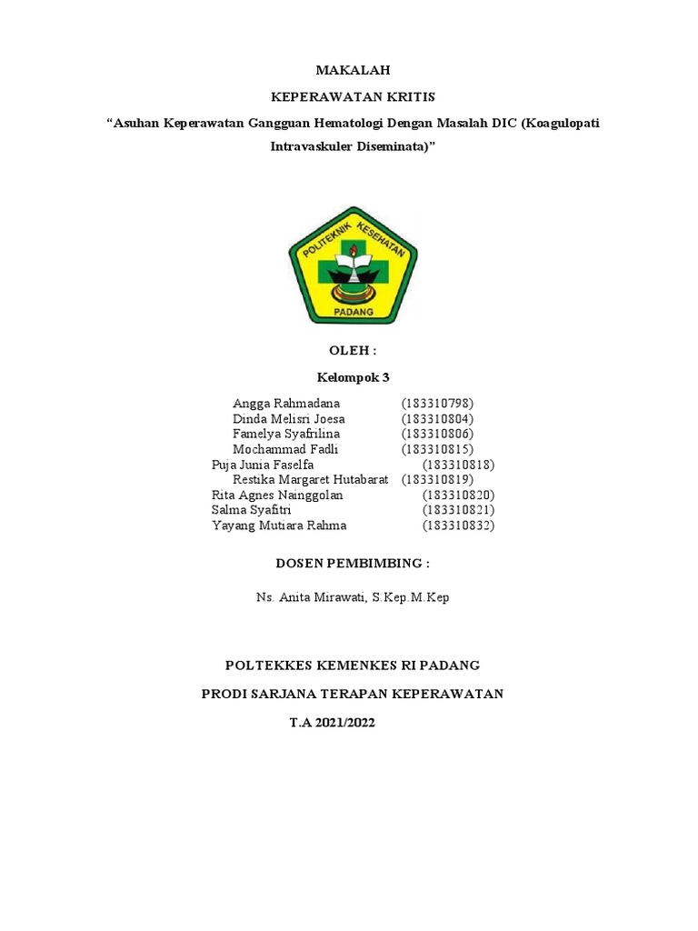 Askep Kel 3 Dic Kep - Kritis | PDF