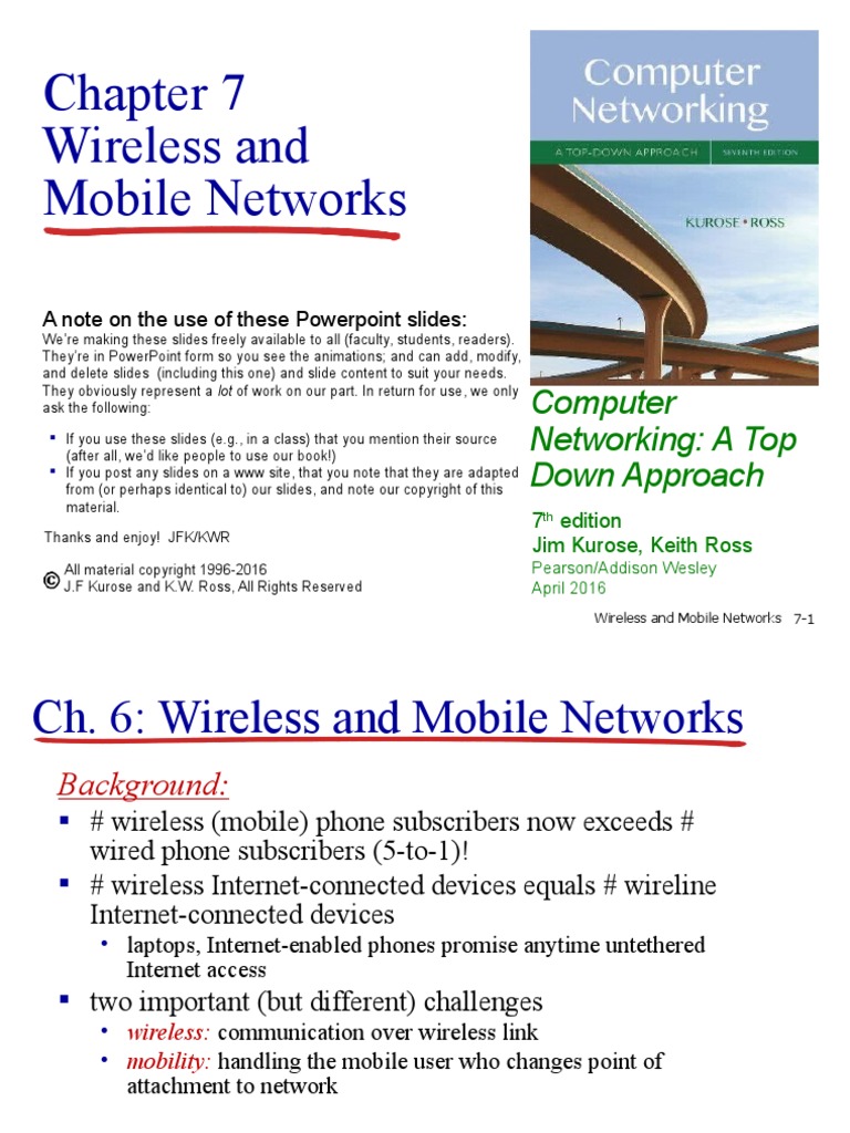 Wireless and Mobile Networks: Computer Networking: A Top Down Approach ...