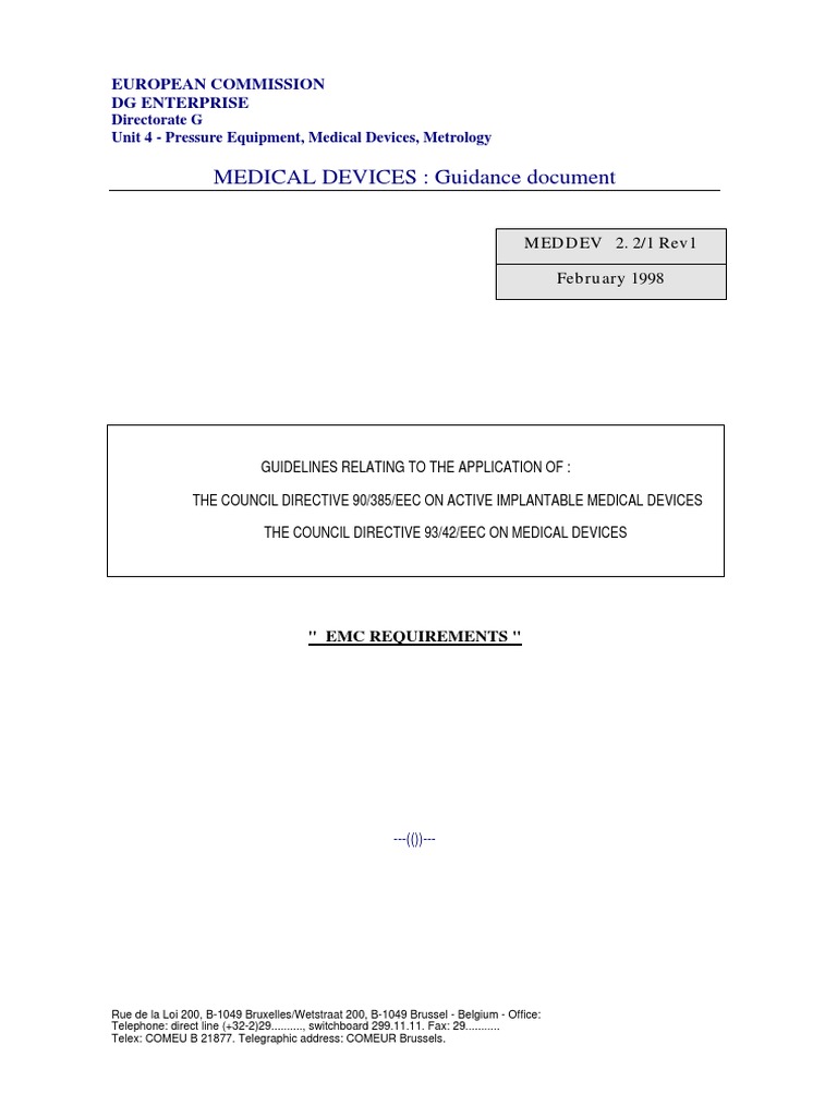 Meddev 2.2.1 Emc Requirements | PDF | Electromagnetic Compatibility ...