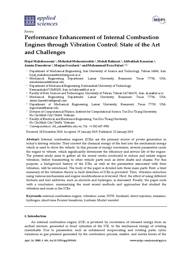 Performance Enhancement of Internal Combustion Engines Through ...