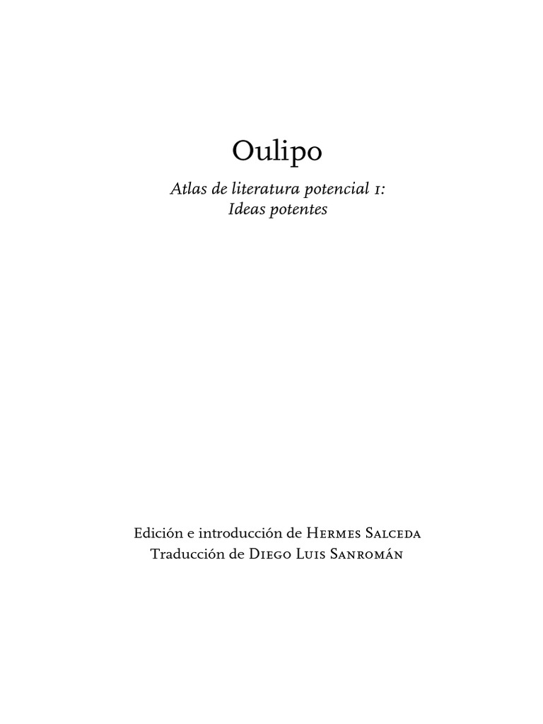 OULIPO Primeras | PDF