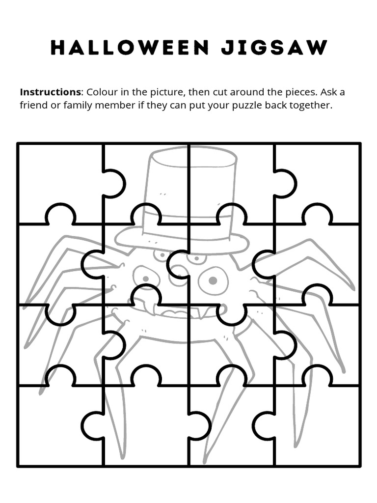 Halloween Jigsaw Puzzel Worksheet | PDF