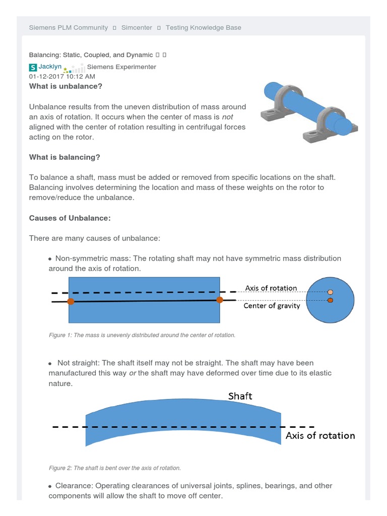 Balancing Static, Coupled, and Dynamic - Siemens PLM Community - 385267 | PDF | Speed | Rotation ...