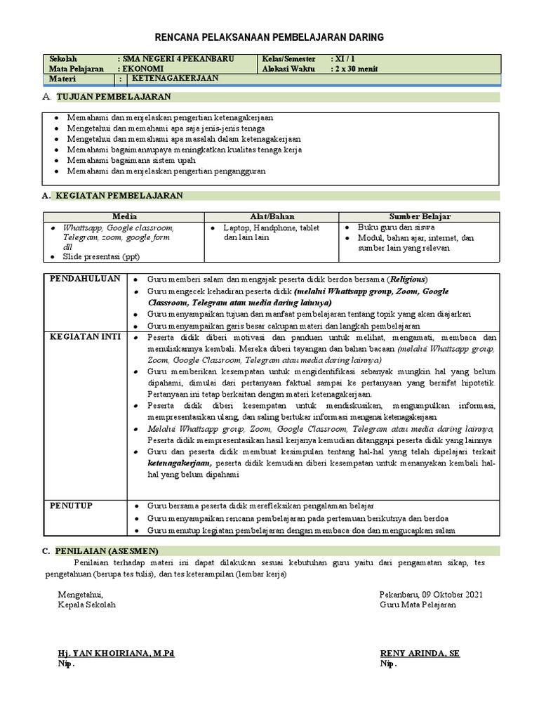 RPP Xi Ketenagakerjaan | PDF