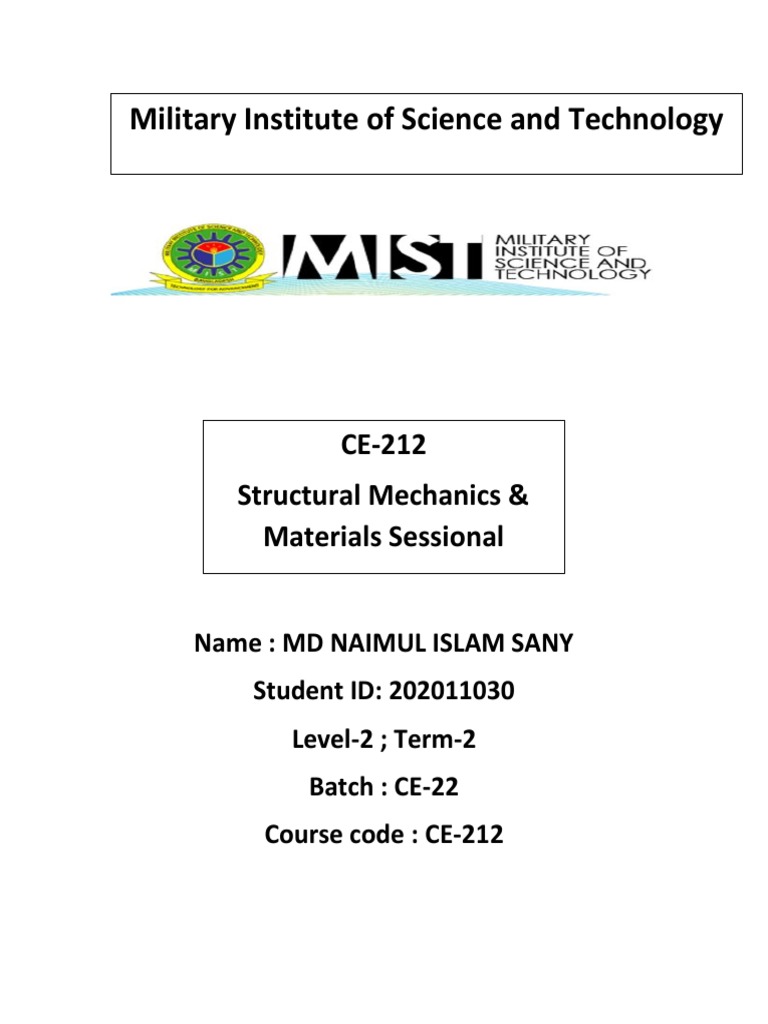 Military Institute of Science and Technology: CE-212 Structural ...