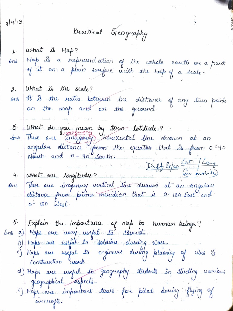 Geography Practical File Work | PDF | Longitude | Latitude