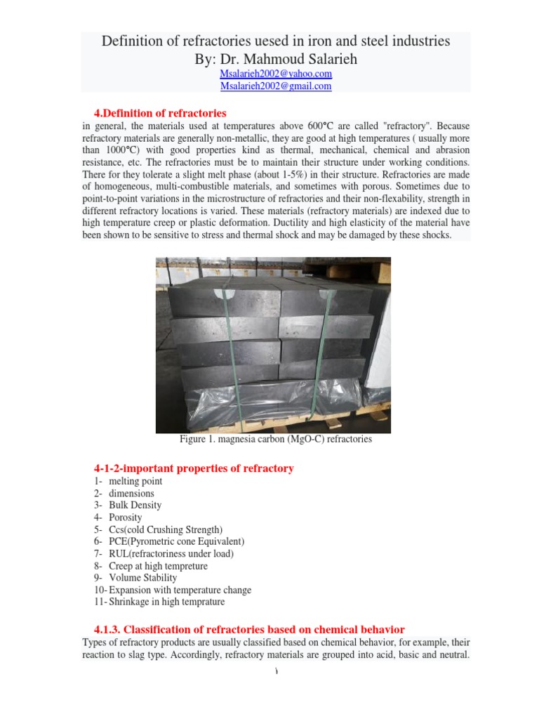 Refractories in Steel Industry | PDF | Refractory | Iron