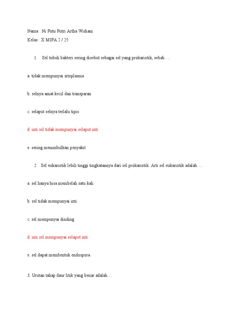 Soal Virus-Bakteri Biologi | PDF