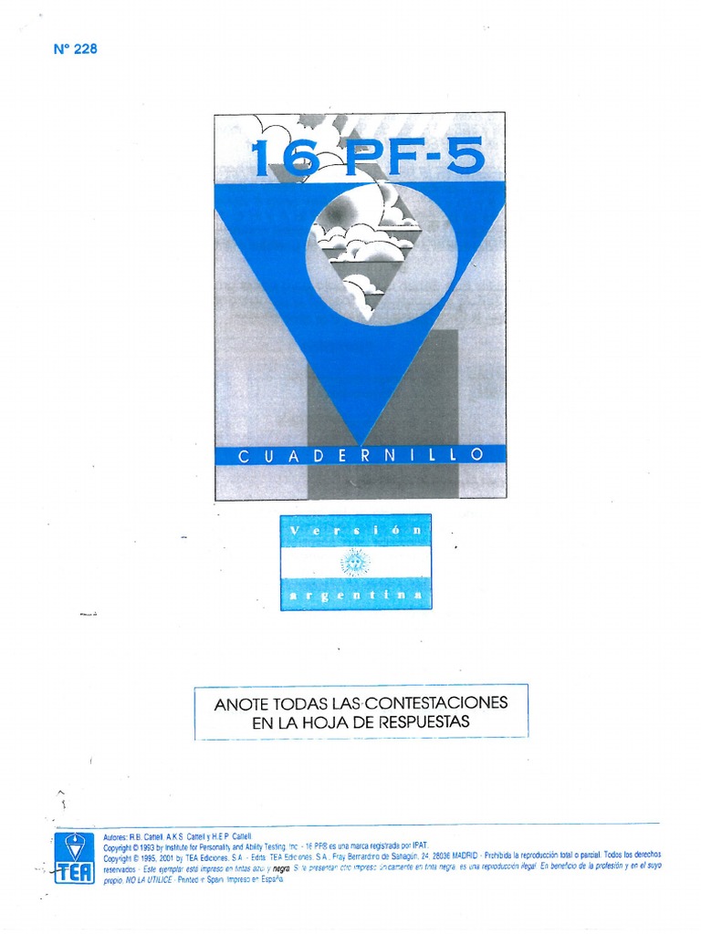 16PF Cuadernillo | PDF