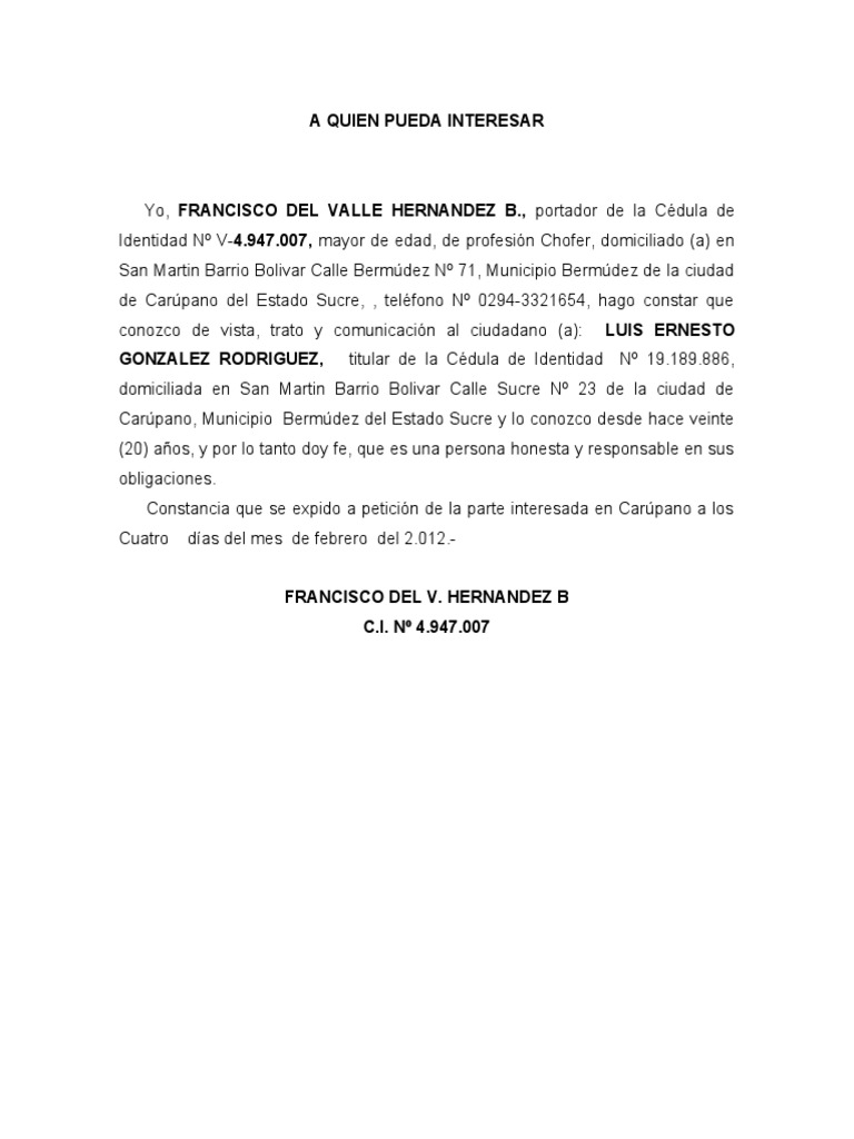 Ref Personal | PDF | Autenticación | Costa Rica