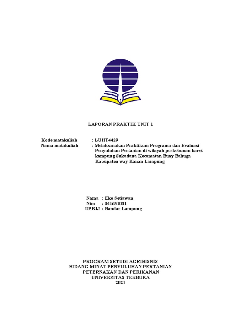 Laporan Unit 1 Programa Dan Evaluasi Penyuluhan Pertanian | PDF