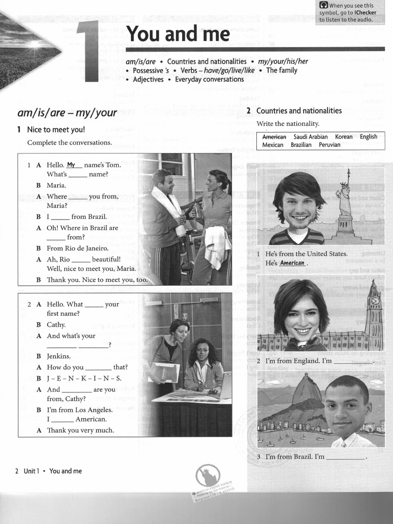 American Headway 1 - Workbook | PDF