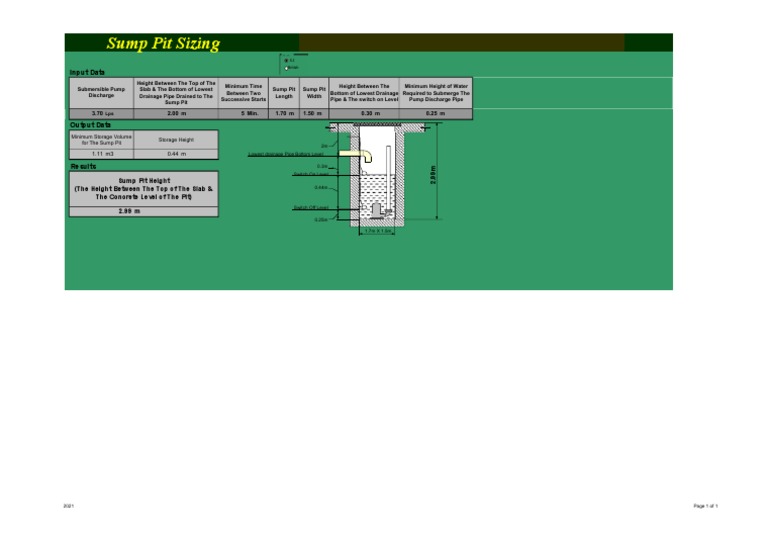 Sump Pit Sizing Guide | PDF | Chemical Engineering | Civil Engineering