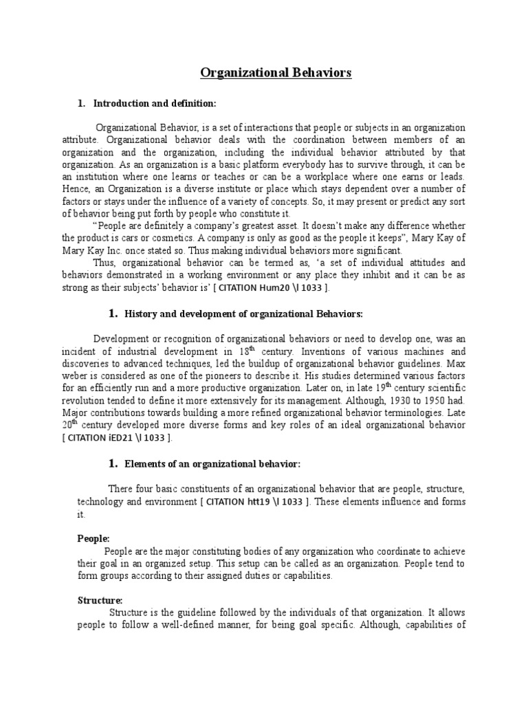 Overview of Organizational Behavior | PDF | Organizational Behavior ...