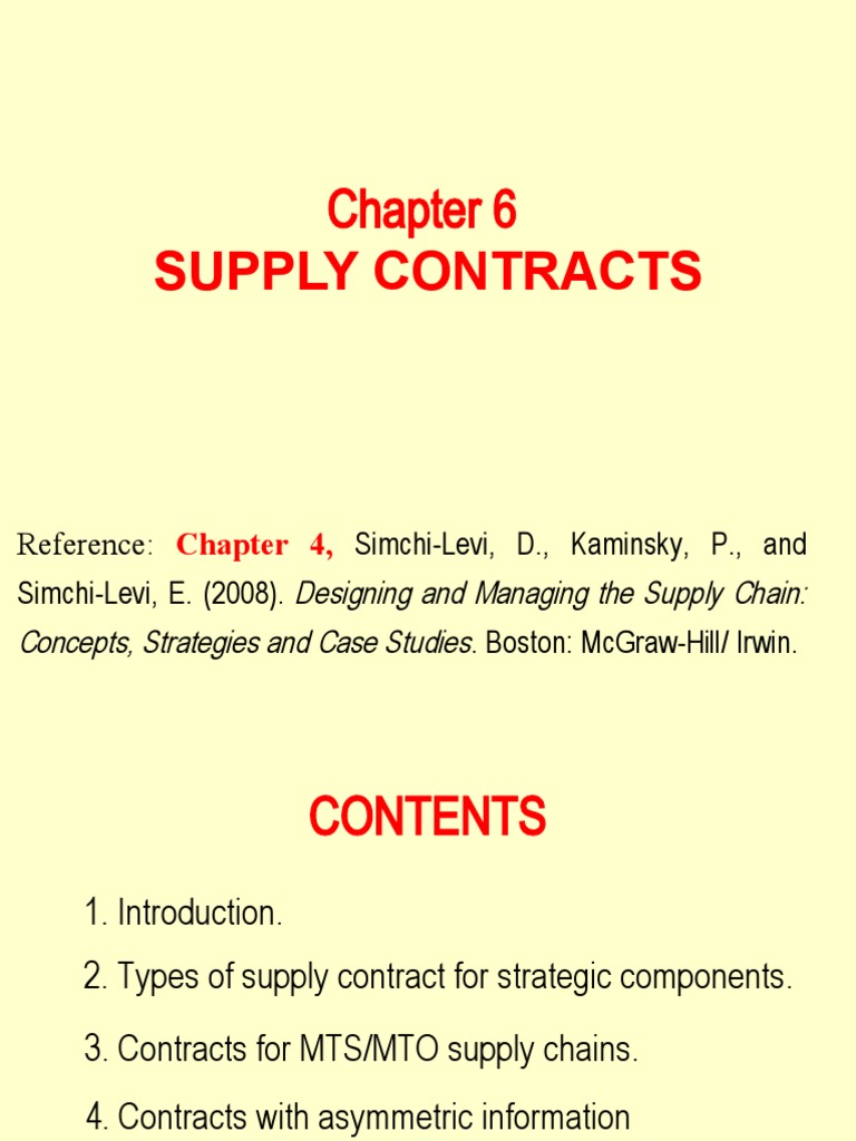 (SCD) Chap6-Supply Contracts (Final) | PDF | Option (Finance) | Profit (Economics)