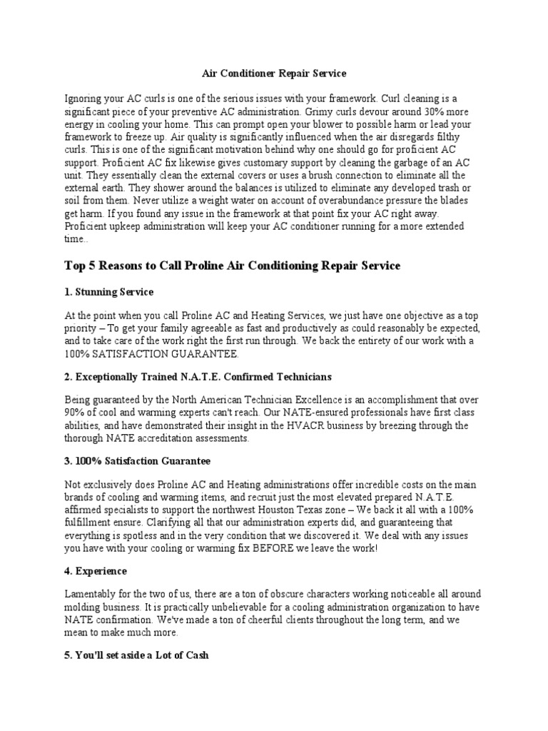 2-Air Conditioner Repair Service | PDF