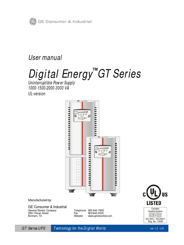 Digital Energy GT Series: User Manual | PDF | Electromagnetic ...