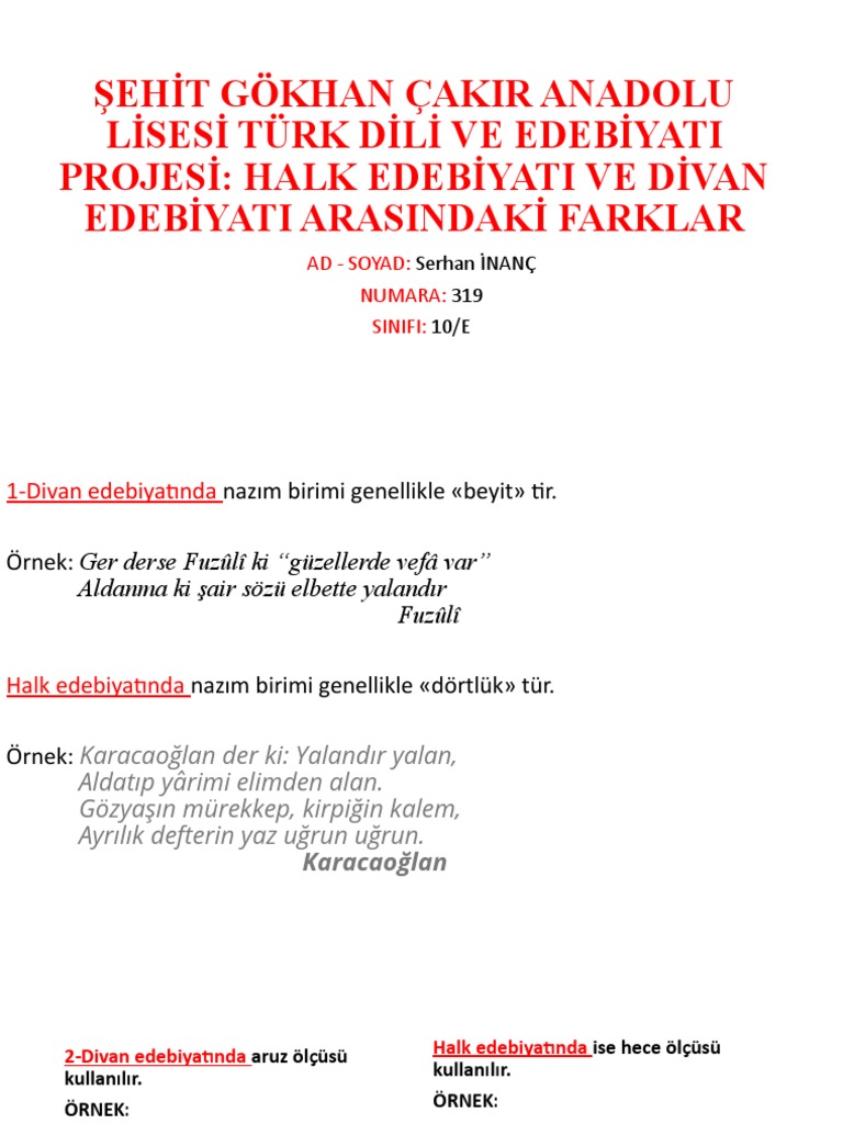 Edebiyat Proje Ödevi | PDF