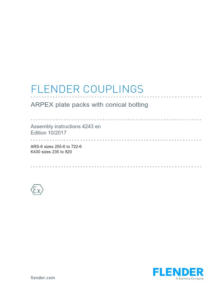 Flender Couplings: ARPEX Plate Packs With Conical Bolting | PDF | Screw ...