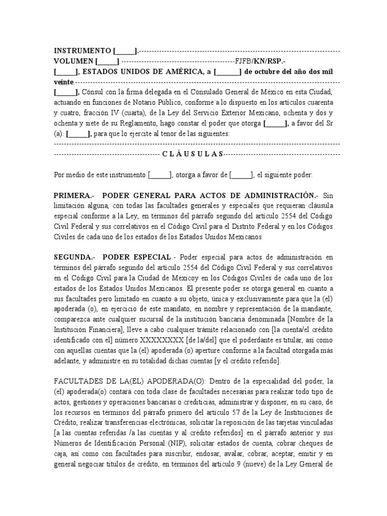 Poder Consular Especial | PDF | Bancos | Cheque